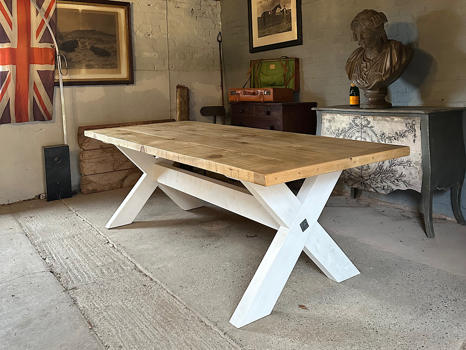 Reclaimed Wood Dining Table | Large & X-Frame | Tom Marsh