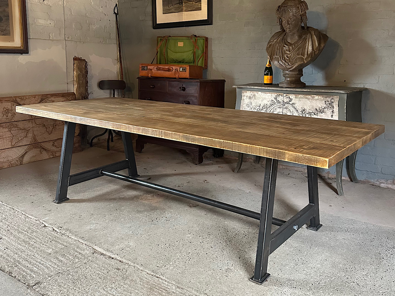 Steel Girder Leg Rustic Table | Tom Marsh