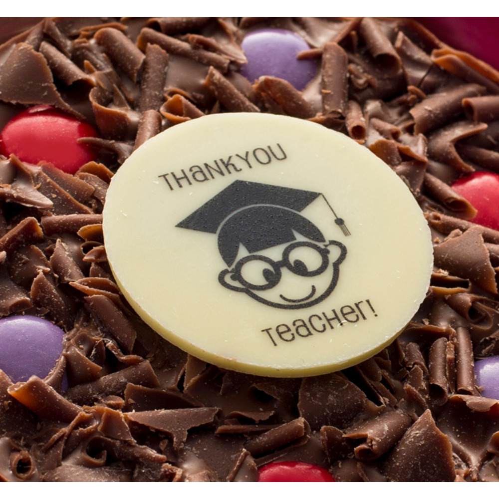Thank You Teacher Mini Chocolate Pizza | Novelty Chocolate Gifts